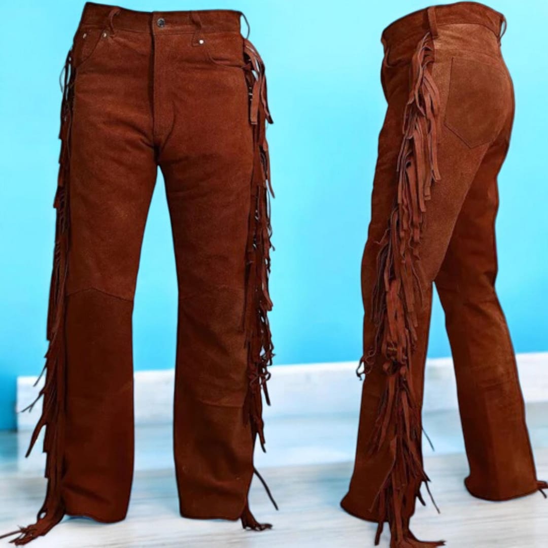 Men's Native American Leather Pants-handmade Cowboy Leather Pants-style ...