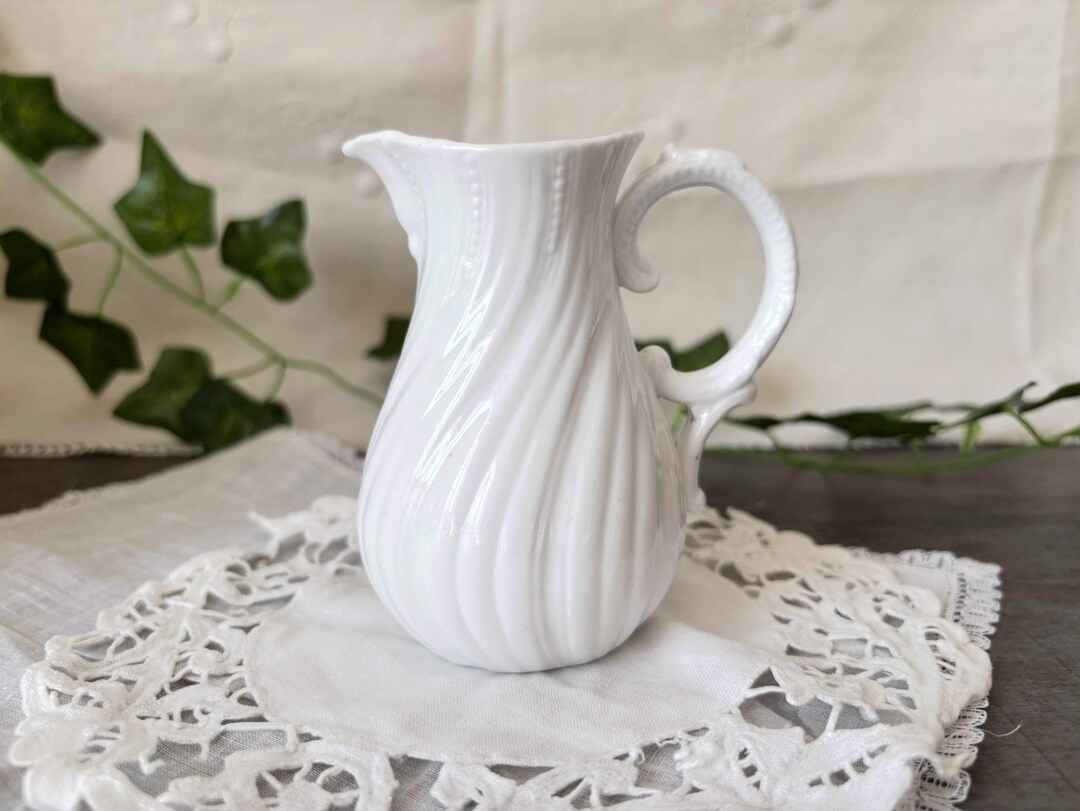 Sarreguemines Small White Pitcher / Vintage / Antique /france / Milk ...