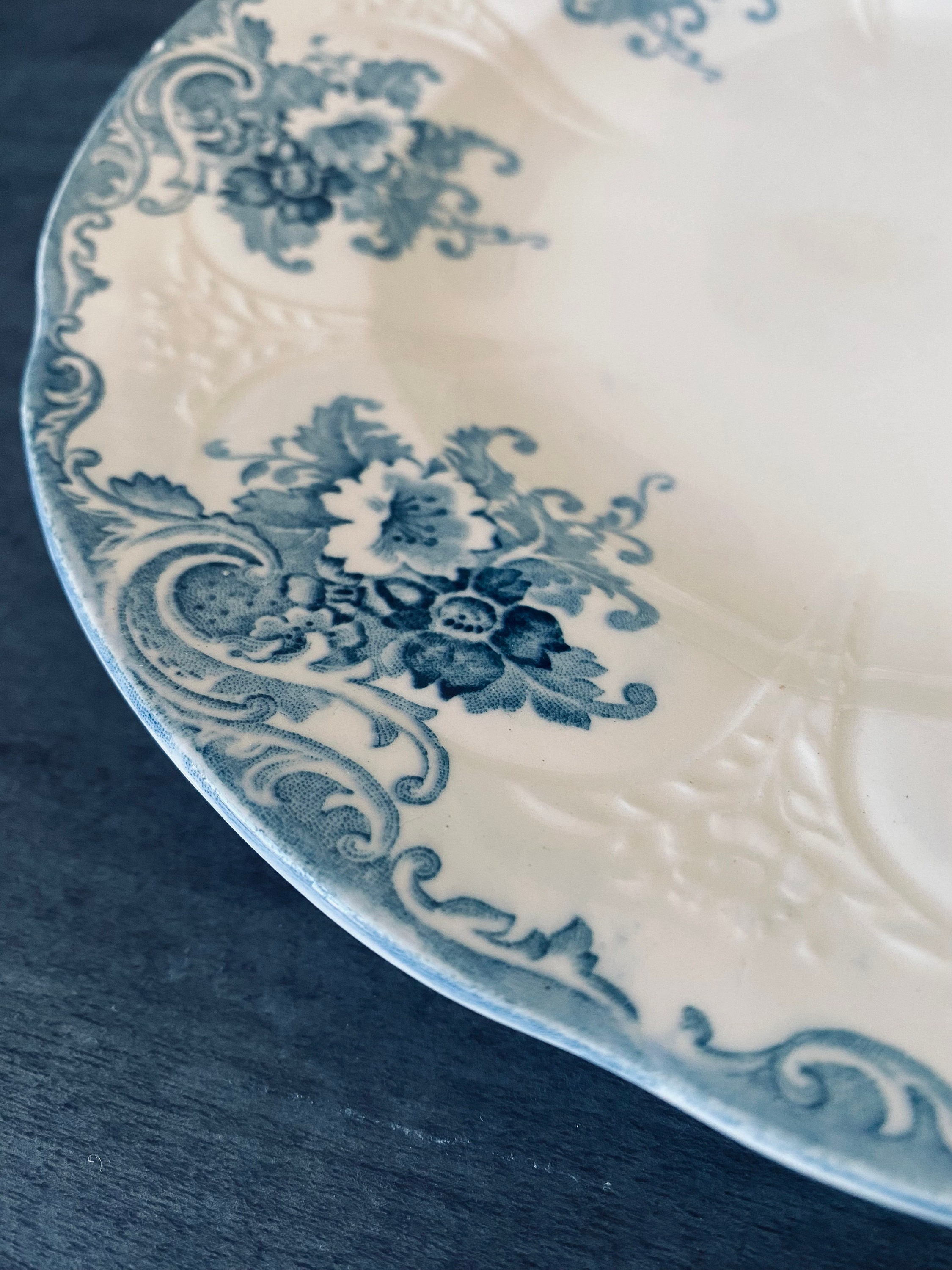 Chipped Plate / LONGWY GOBELINS Deep Plate / French Antique/ Vintage ...