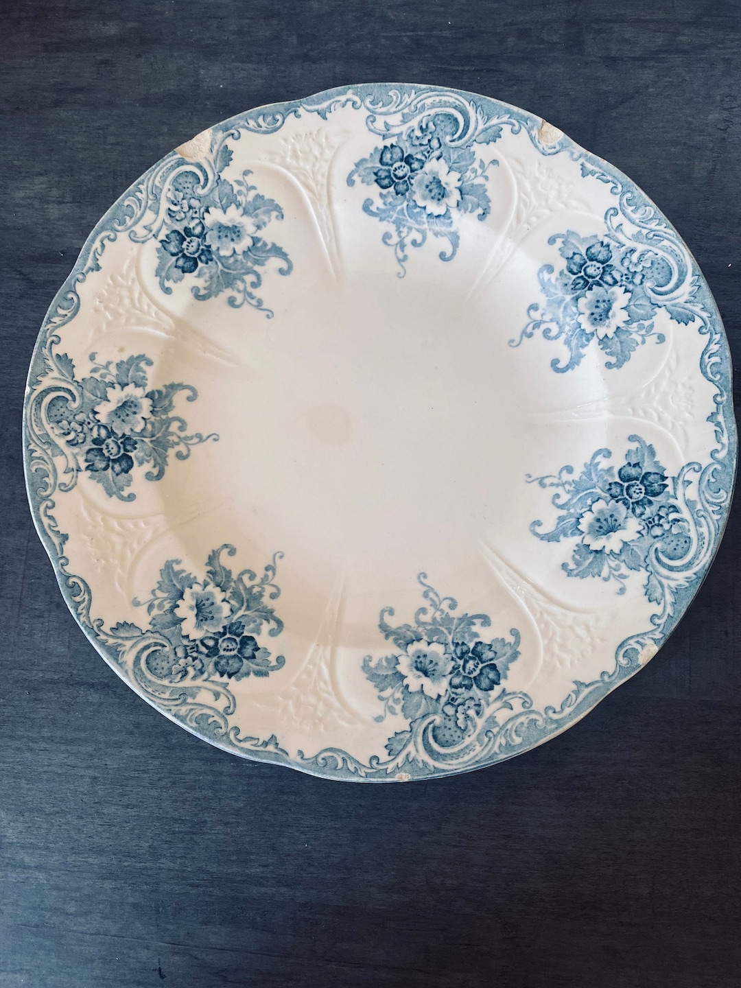 Chipped Plate / LONGWY GOBELINS Deep Plate / French Antique/ Vintage ...