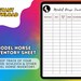 Model Horse Inventory Sheet, Breyer Horse Inventory Tracker, Schleich ...
