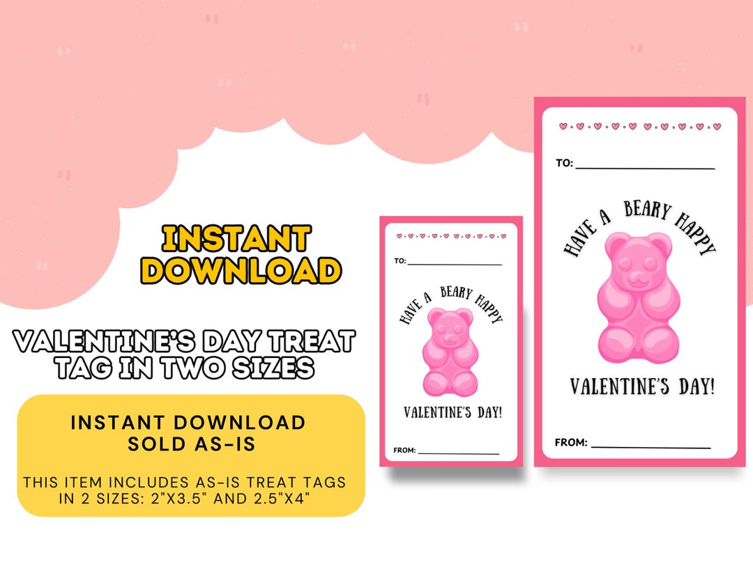 Gummy Bear Valentine Card Gummy Bear Valentine Valentine Printable Kids ...