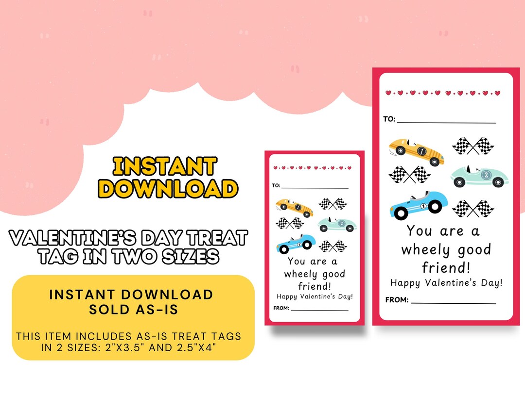 Car Valentine Card - Car Valentine - Valentine Printable - Kids ...