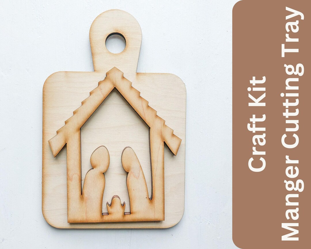 Baby Jesus Manger Mini Cutting Board DIY Kits for Adults Christmas Tier ...