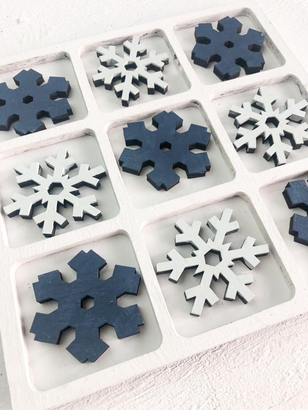 Snowflake Tic Tac Toe DIY Craft Kit | Winter Paint & Glue Game | Wood ...