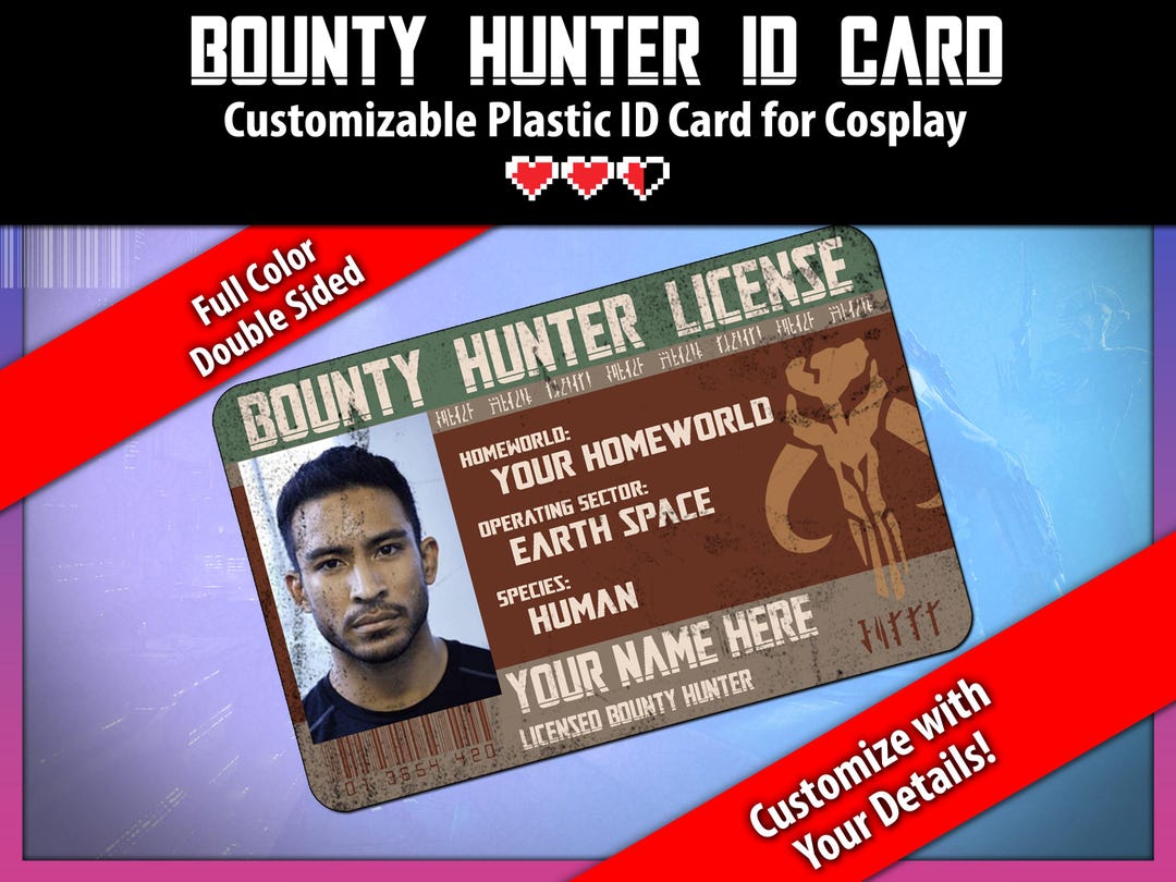 Bounty Hunter License ID Card - Personalize Your Own Full Color ID Card ...