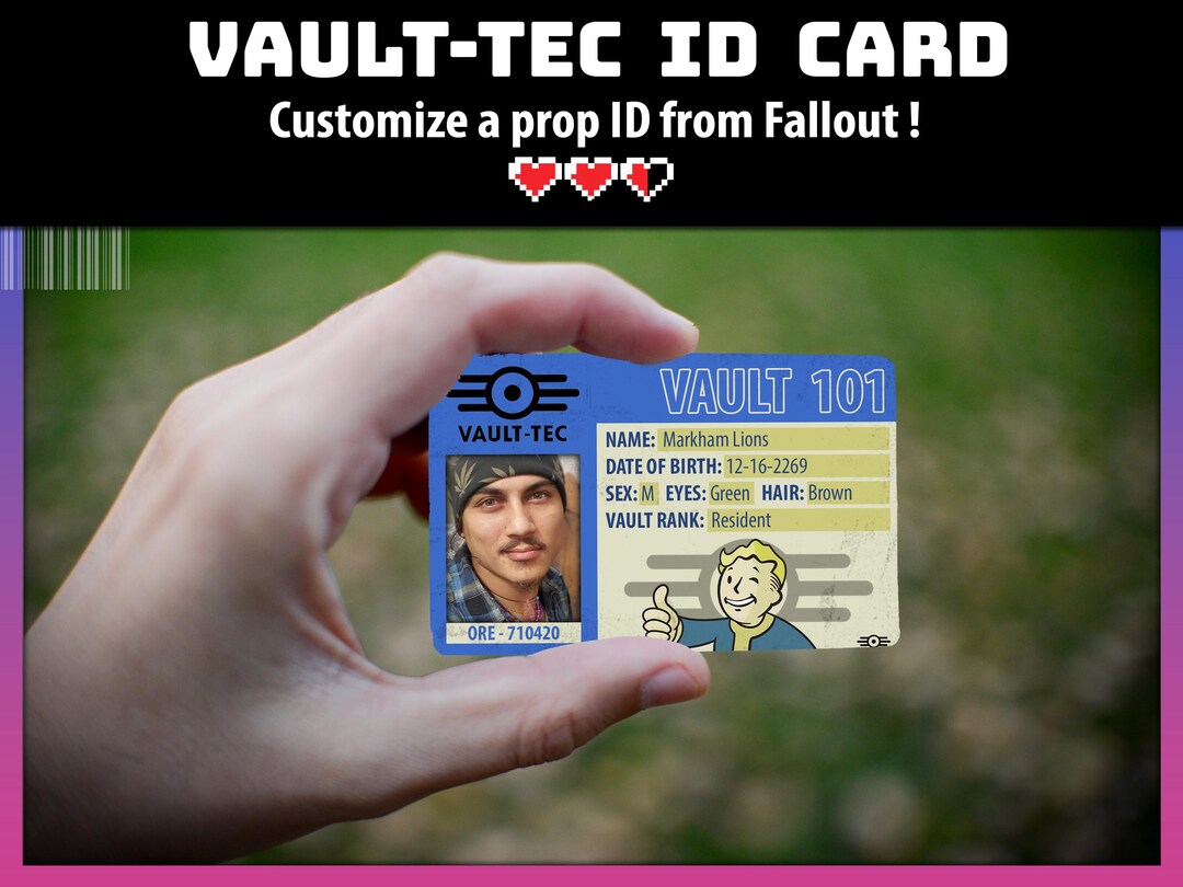 Vault Tec ID Card Fallout Prop - Personalize Your Own Plastic ID Card ...