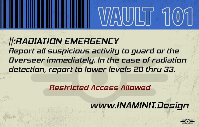 Vault Tec ID Card Fallout Prop Personalize Your Own Plastic ID Card ...