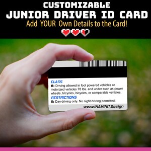 Junior Driver's License ID Card - Personalize Your Own Full Color ID ...