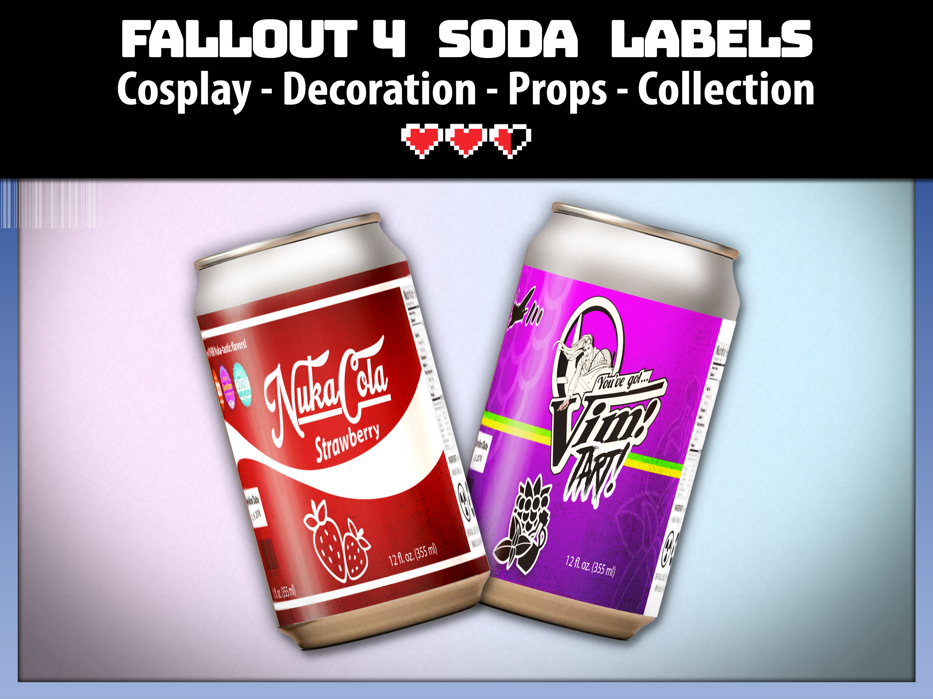 Fallout 4 Soda Labels Faux Product Stickers Custom Game TV Movie ...