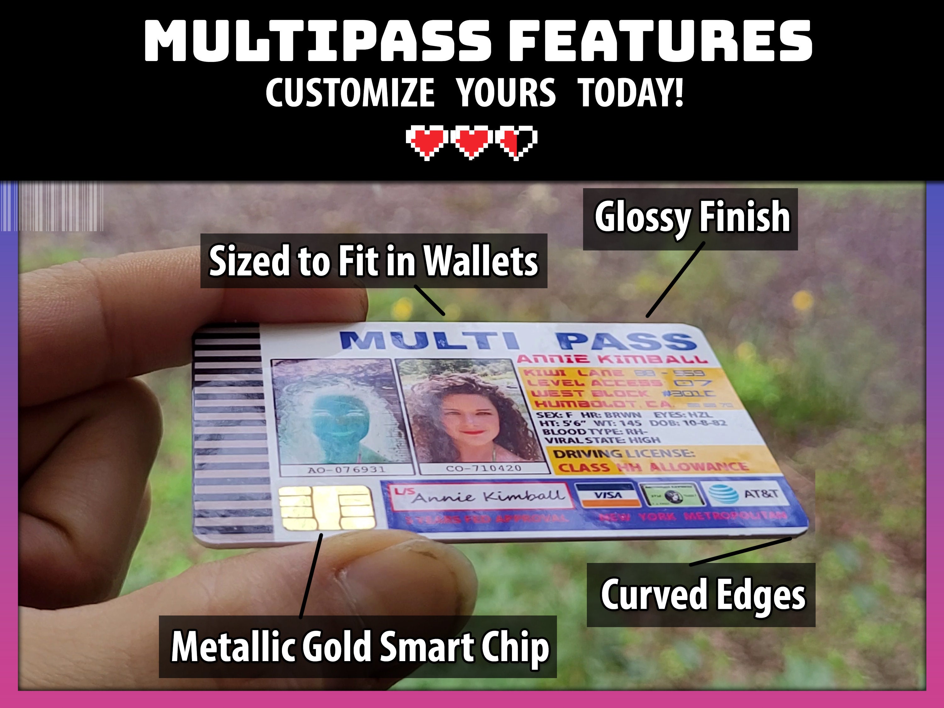 Multi Pass ID Card Personalize Your Own Multi Pass Custom ID Gift Prank ...
