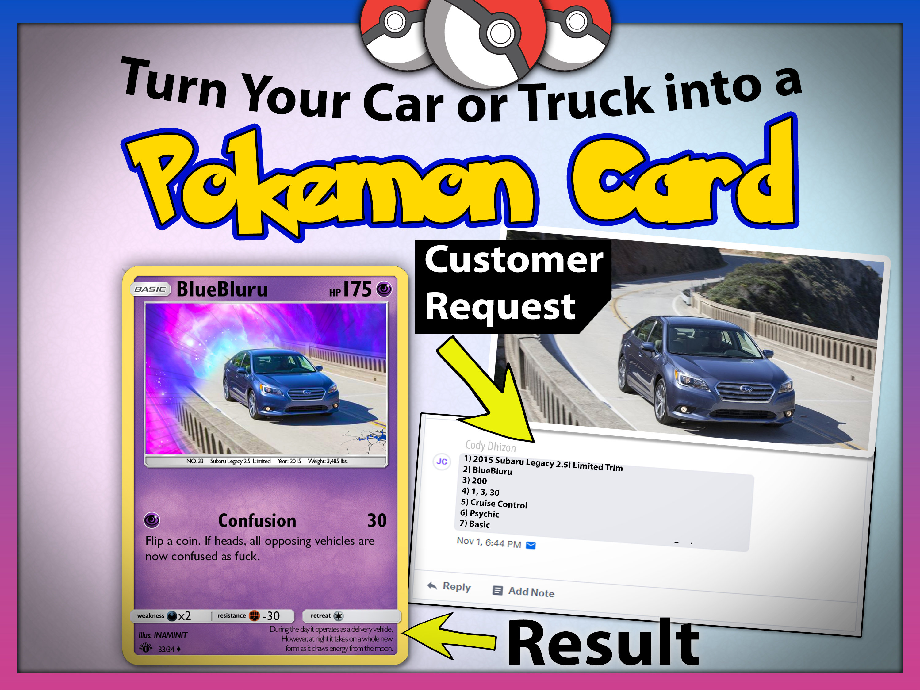 Custom Car Pokemon Card Turn Your Photo Into a Pokémon Card ...