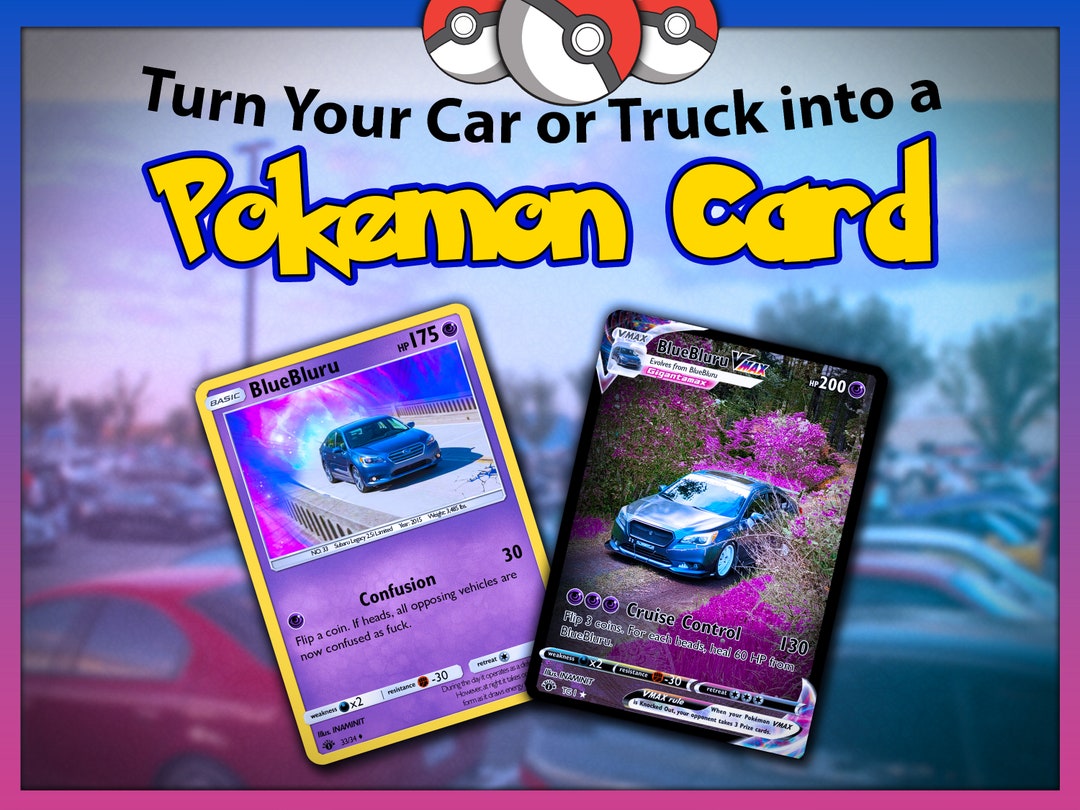 Carte Pokémon de voiture personnalisée - Transformez votre photo en ...