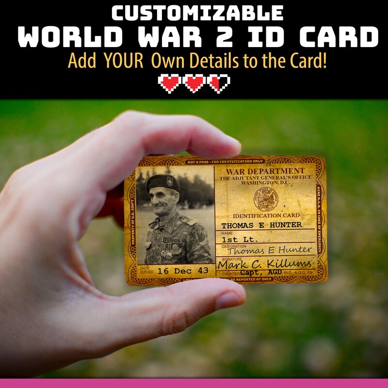 Army Id Card - Etsy