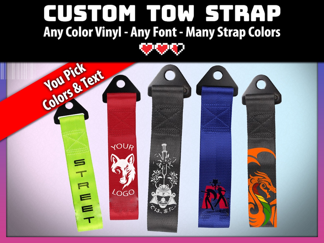 Custom Tow Strap JDM - Make Your Own Personalized Car Truck Towing Hook ...