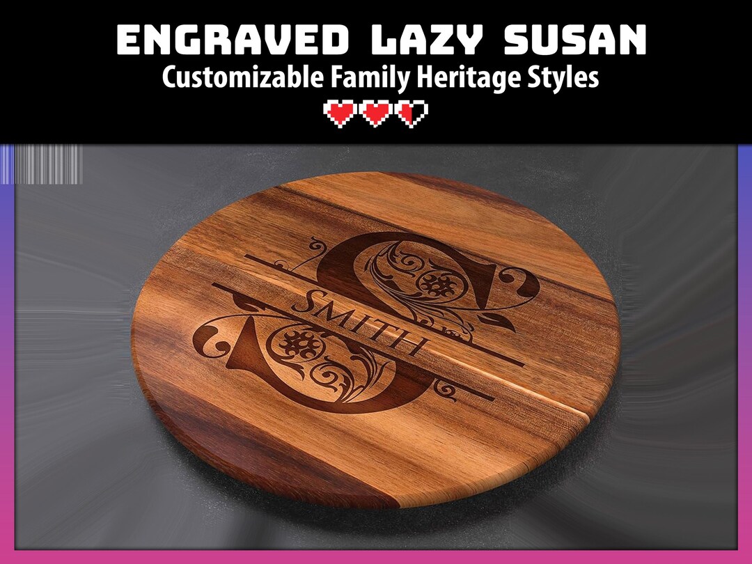 Custom Engraved Lazy Susan - Your Unique Design or Logo Permanently ...