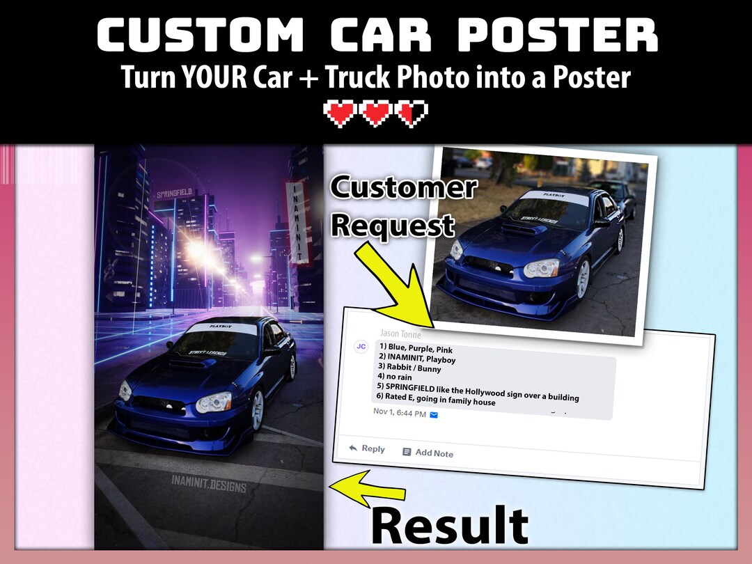 Custom Car Poster Edit - Turn Your Photo Into a Poster - Photo ...
