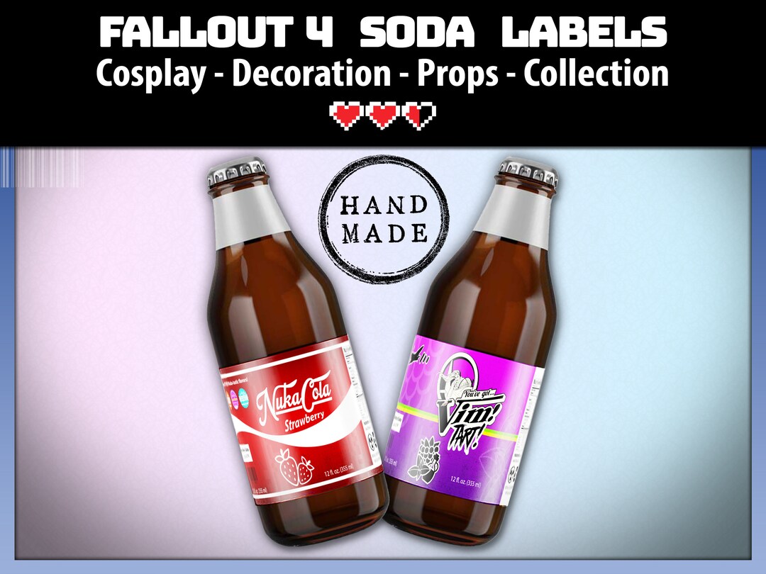 Fallout 4 Soda Labels - Faux Product Stickers - Custom Game TV Movie ...