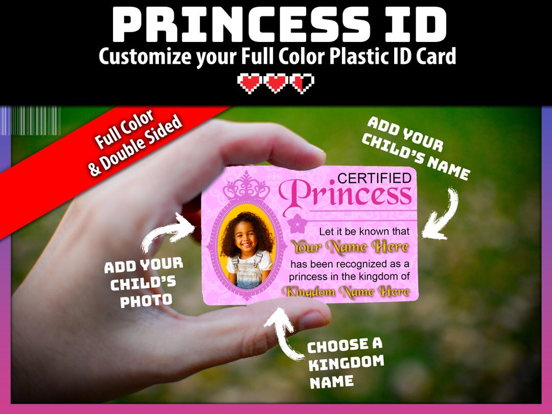 Certified Princess Identification Card - Personalize Your Own Full ...