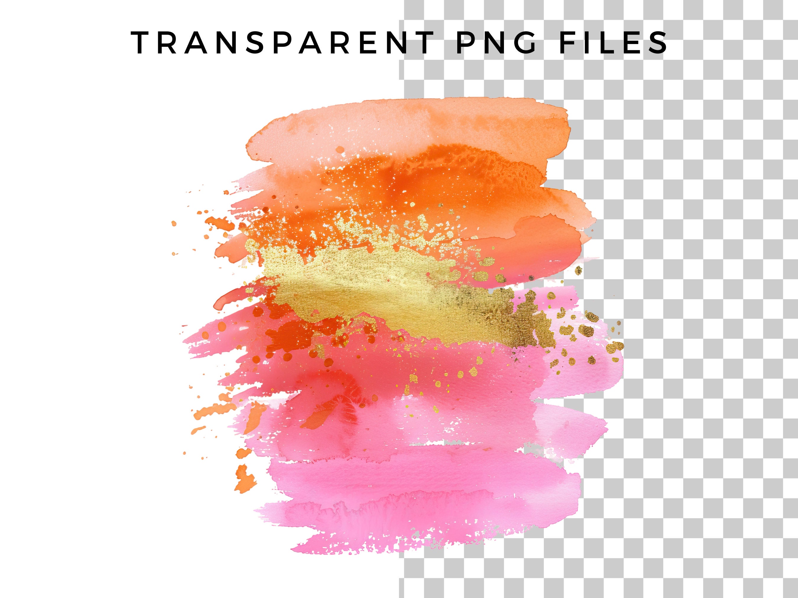 Watercolour Splash Clipart in Warm Colours Digital Watercolour Splatter ...