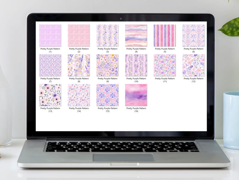 Purple Floral Seamless Patterns - Pastel Flowers Repeating Patterns ...