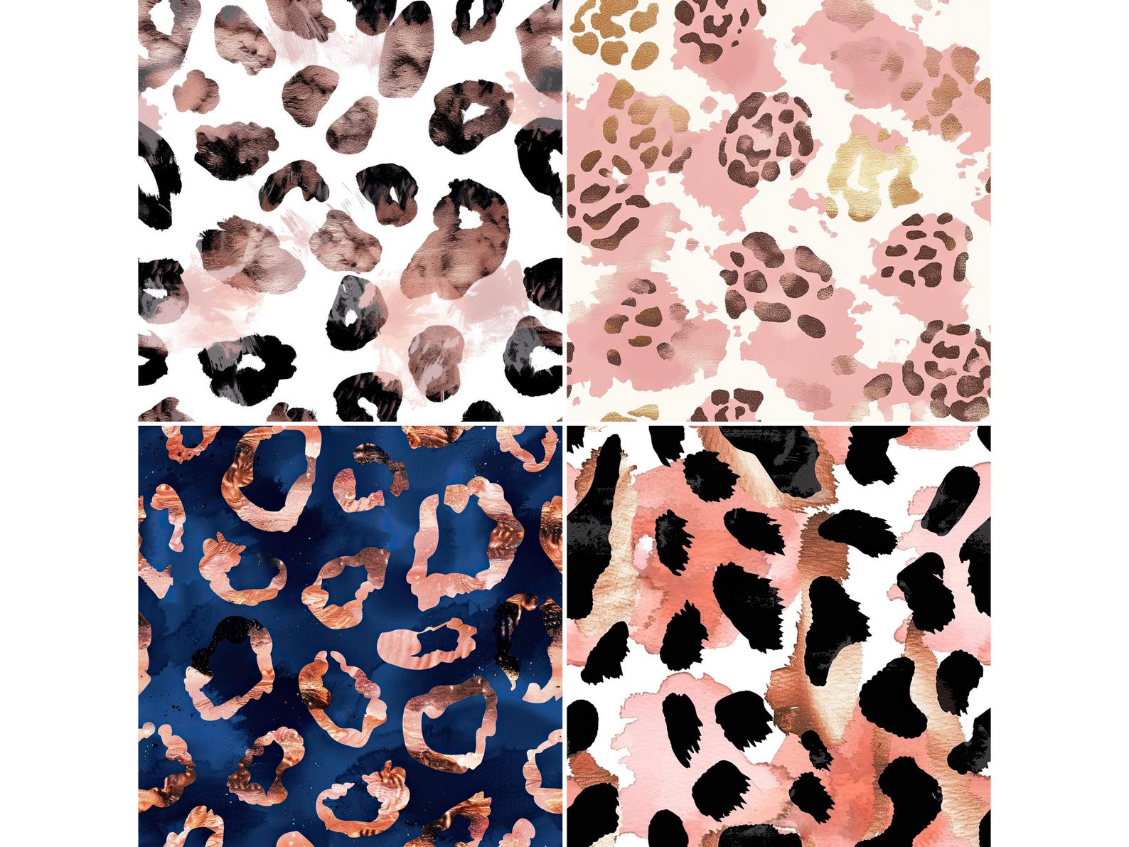 Leopard Print Seamless Patterns is Rose Gold - Animal Print Digital ...