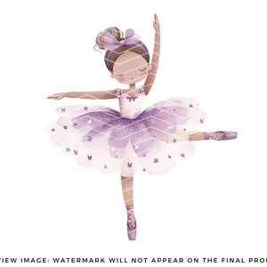 Lilac Ballerina Clipart Set – Purple Ballet Dancer Pngs for Girls Room ...