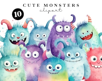 Monsters Clipart Clip Art Commercial & Personal Use, CU - INSTANT ...