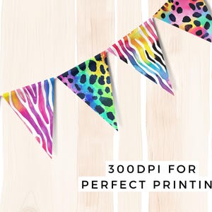 Rainbow Animal Print Seamless Patterns in Neon Colours - Digital ...