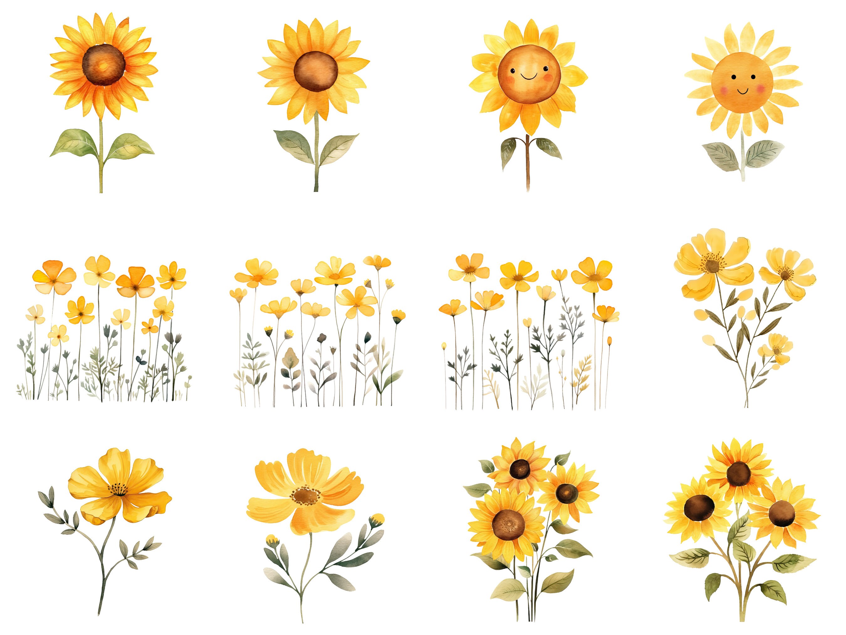45 X Honey Bee Clipart Bundle - Watercolor Bee Clip Art Set With ...