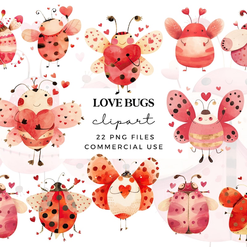 Love Bugs Clipart - Etsy