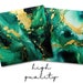 Green & Gold Alcohol Ink Digital Paper Set Clipart Set - Etsy