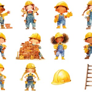 Cute Construction Clipart Bundle - Minimal Modern Style Builder Clipart ...