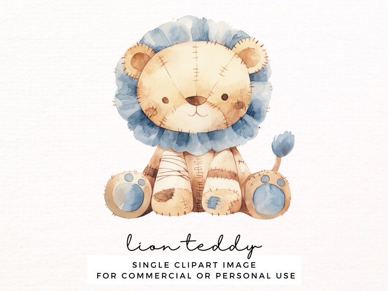 Cute Lion Teddy Clipart Vintage Plush Lion Stuffed Toy Clipart for ...