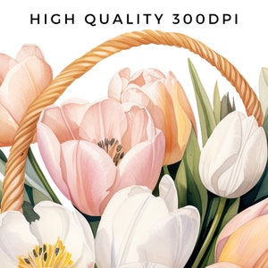 Tulip Baskets Clipart - Easter Flowers Clip Art - Spring Florals ...
