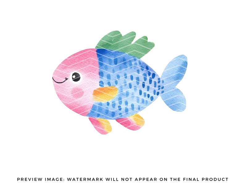 Cute Fishes Clipart - Watercolour Fish Images - Kawaii Clip Art ...