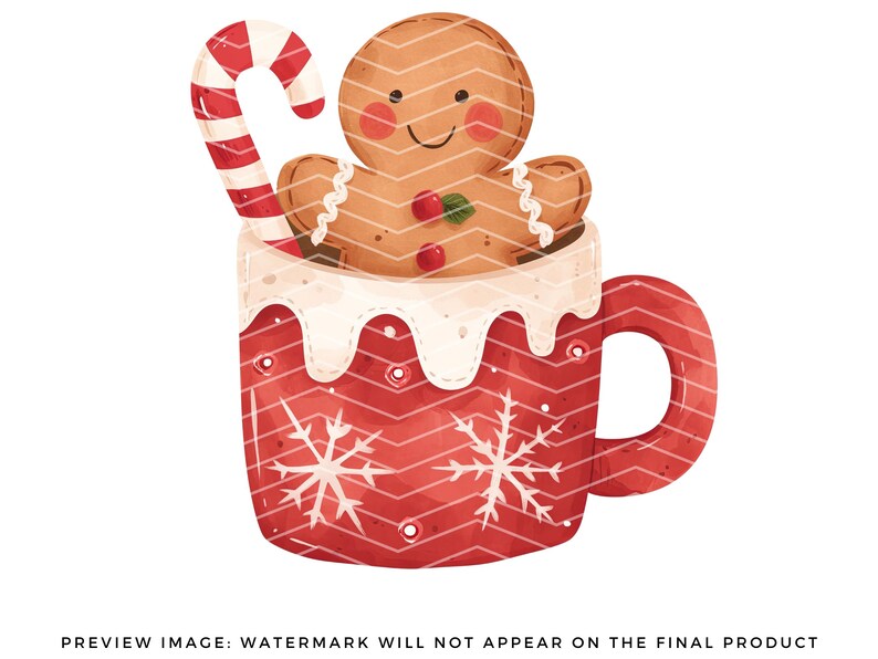 Cute Christmas Mugs Clipart Bundle - Xmas Coffee Cups Clip Art ...