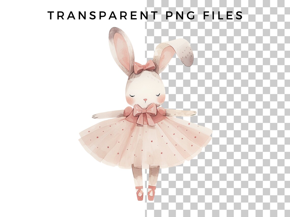 Ballerina Bunny Rabbit Clipart Ballet Dance Clip Art Nursery Wall Art ...