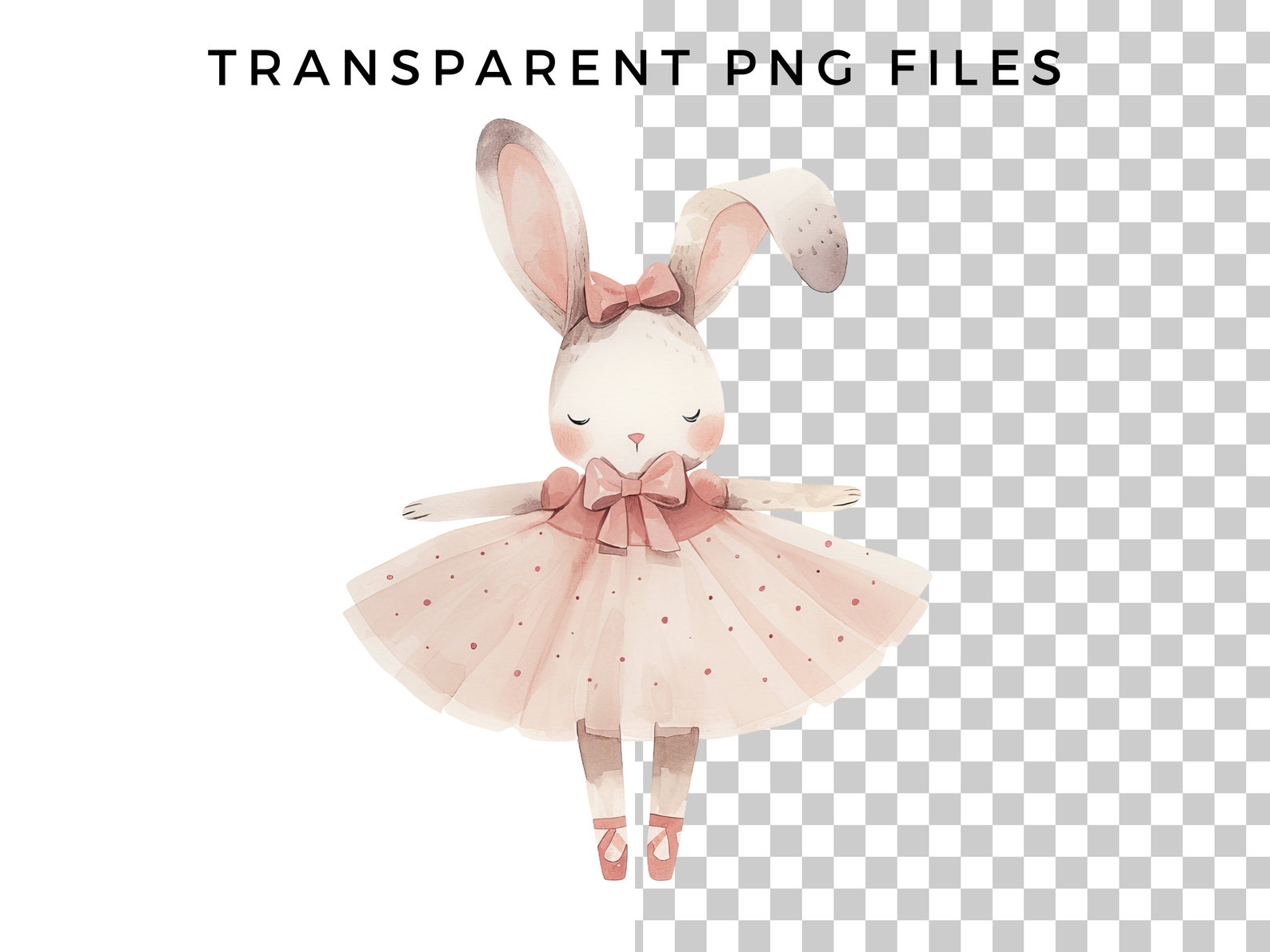 Ballerina Bunny Rabbit Clipart Ballet Dance Clip Art Nursery Wall Art ...