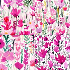 Seamless Patterns With Spring Wildlowers - Wildflower Digital ...