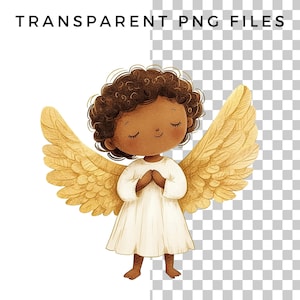 Cute Christmas Angels Clipart Bundle - Watercolor Clip Art for ...