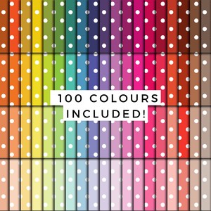 Polka Dot Digital Paper 100 Colours - Spotty Seamless Pattern Scrapbook ...