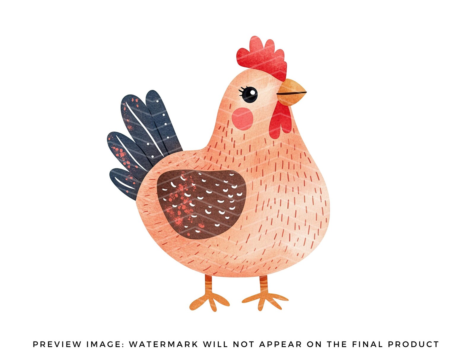Cute Chicken Clipart Set - Watercolour Chicks Clip Art Bundle - Farm ...