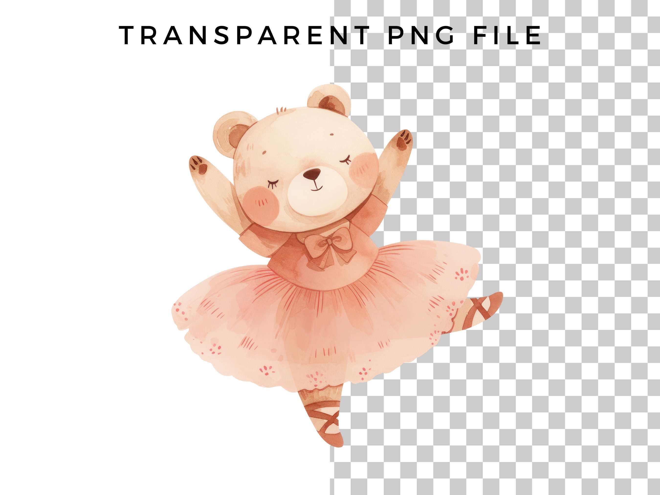 Ballerina Bear Clipart Ballet Dance Teddy Bear Clip Art for Nursery ...
