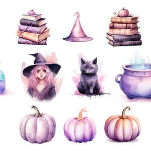 Pastel Halloween Clipart Set - Pastel Pink Goth Clip Art Bundle ...