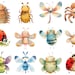 Insects Clipart PNG Cute Insects and Bugs Clipart Bundle Watercolour ...