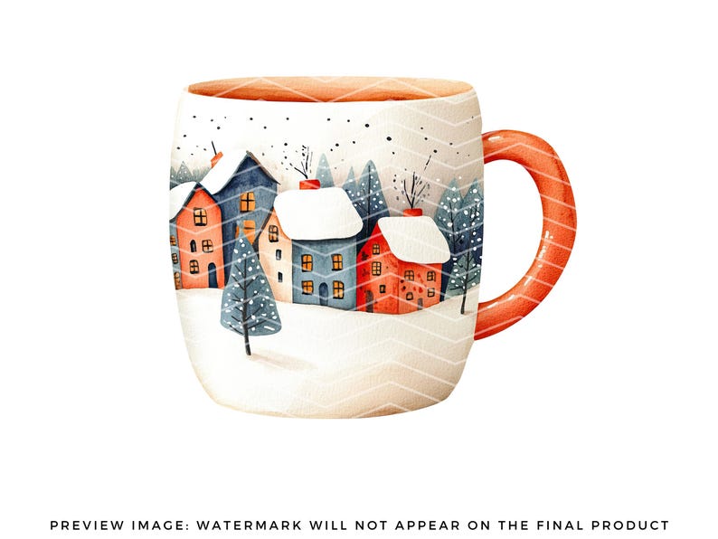 Cute Christmas Mugs Clipart Bundle - Xmas Coffee Cups Clip Art ...