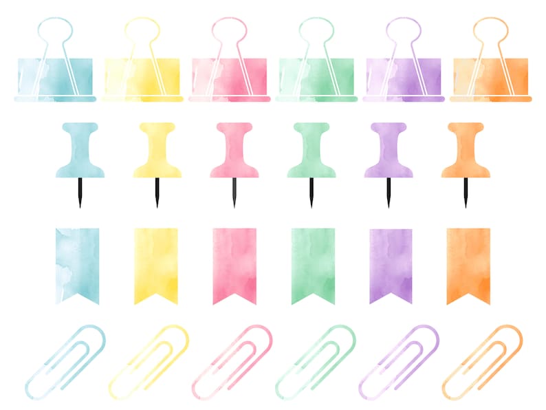 School Clipart Set Watercolour School Supplies Clipart Bundle Back to ...