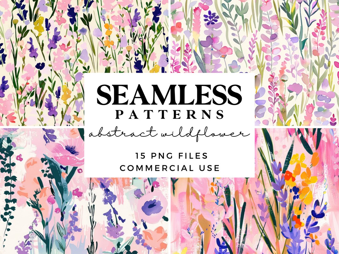 Pastel Wildflower Seamless Patterns - Pastel Flowers Digital ...