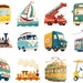 Cute Transport Clipart Bundle Car Nursery Clipart Vehicle Clipart ...